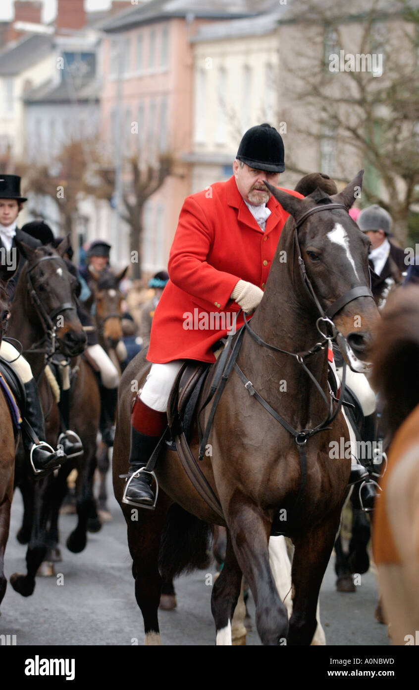 Golden Valley Hunt set off from the Town Clock Square in Hay on Wye ...