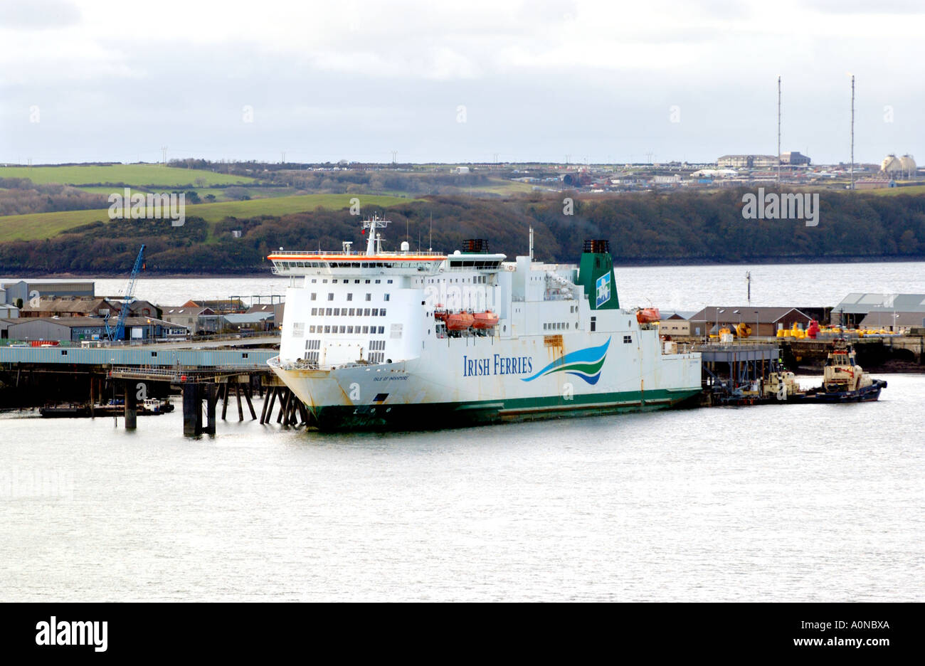 Irish Ferries Isle of Inishmore vehicle and passenger ferry moored at ...
