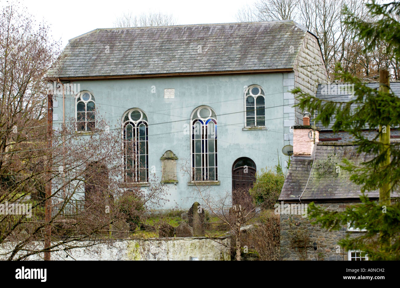 Welsh Pentre Ty Gwyn Chapel in rural village of Pentre Ty Gwyn ...