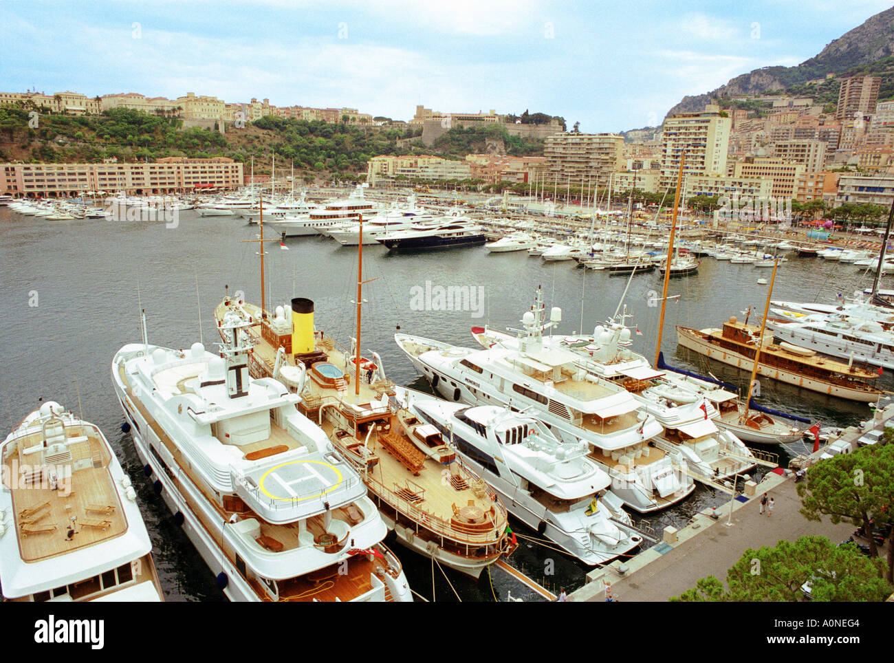 Monacos harbour Port de Monaco is packed with luxurious yachts Stock ...
