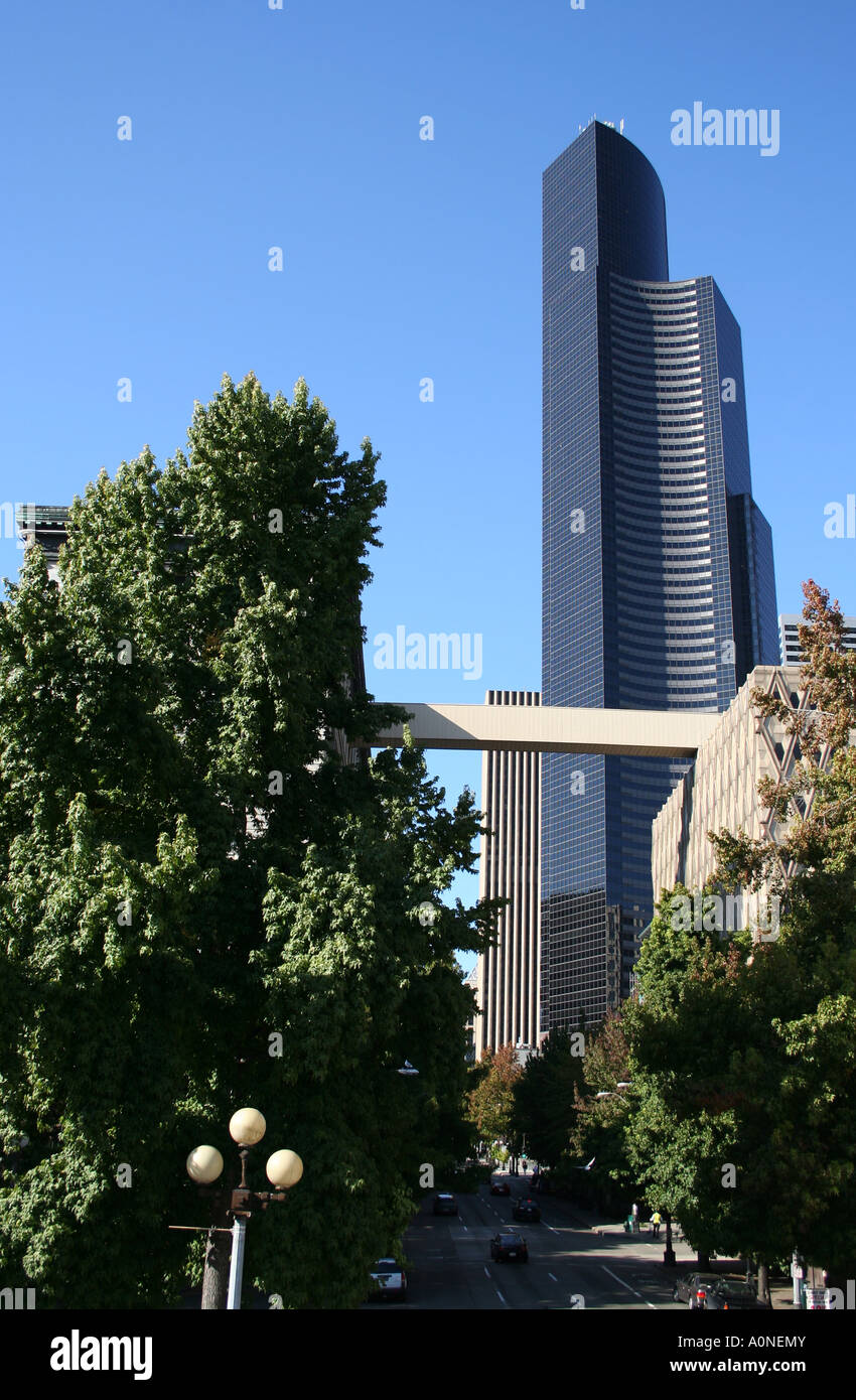 black modern Columbia tower Seattle, Washington October 2006 Stock ...