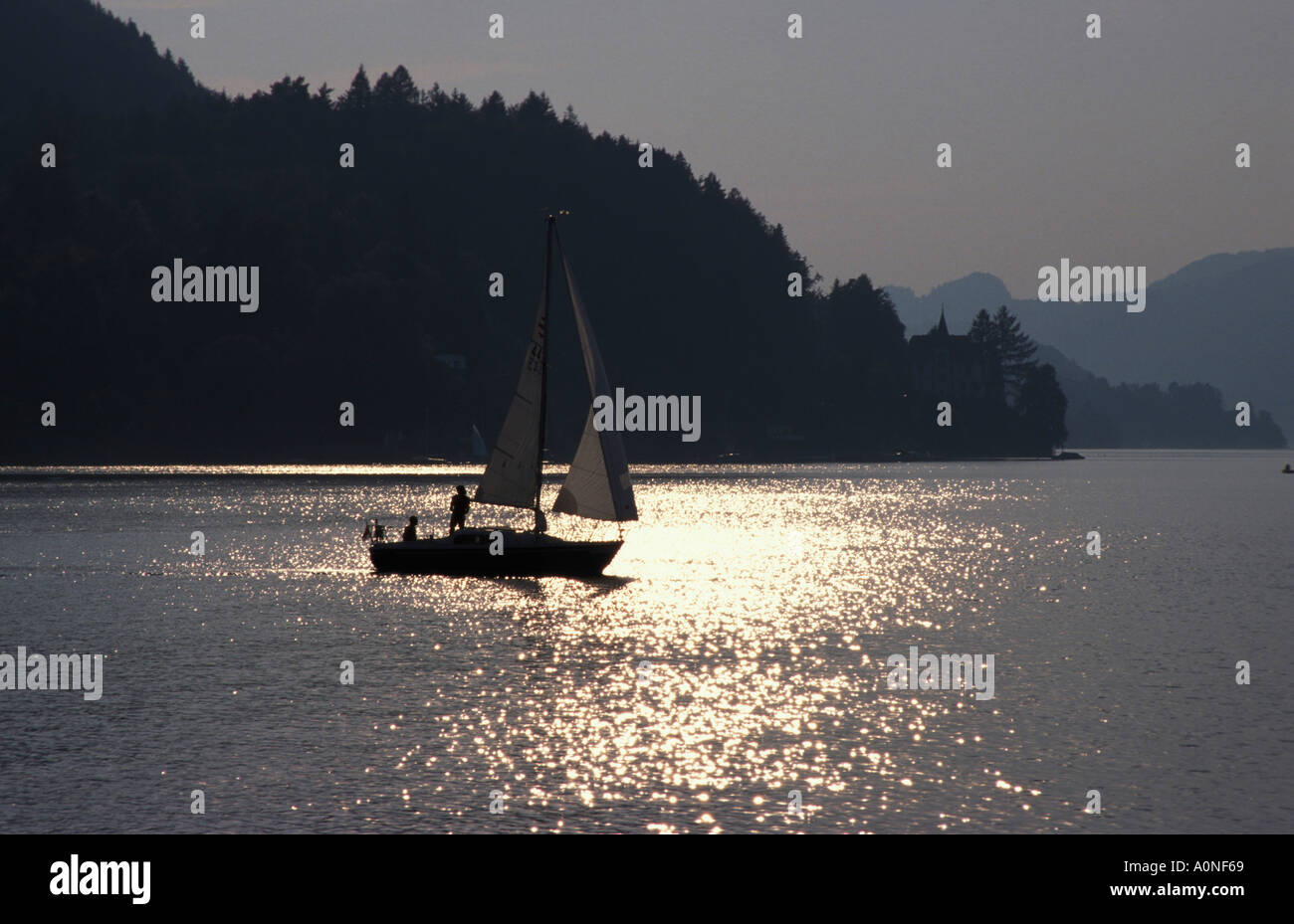 lake Wörther See, boat Stock Photo - Alamy