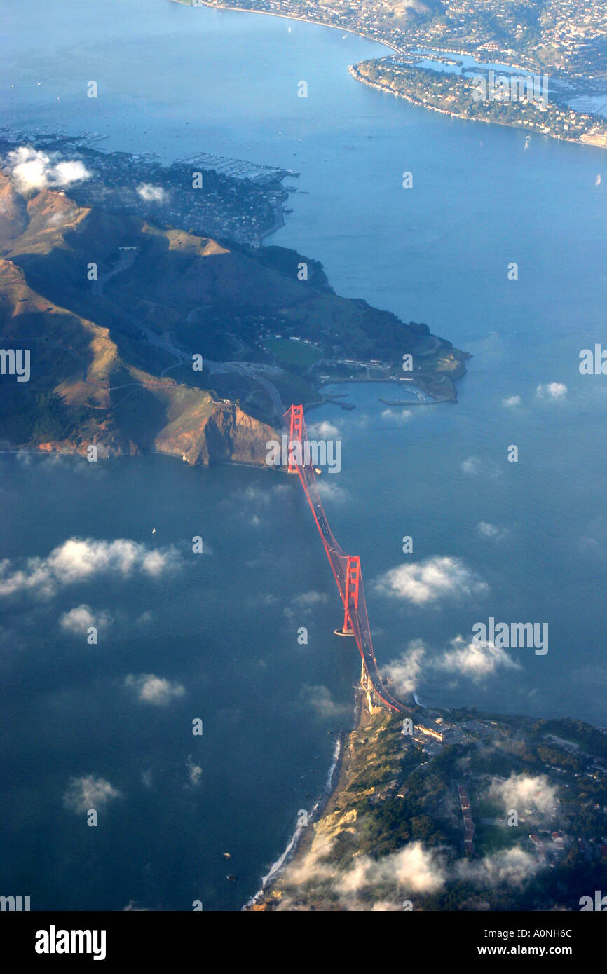 Golden Gate Bridge aerial view Stock Photo - Alamy