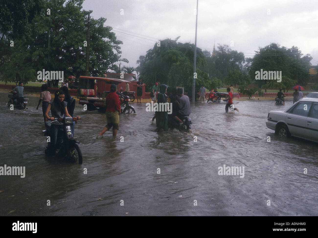 Cambodia Phnom Penh Streets Flooded during Monsoon Rain Stock Photo - Alamy