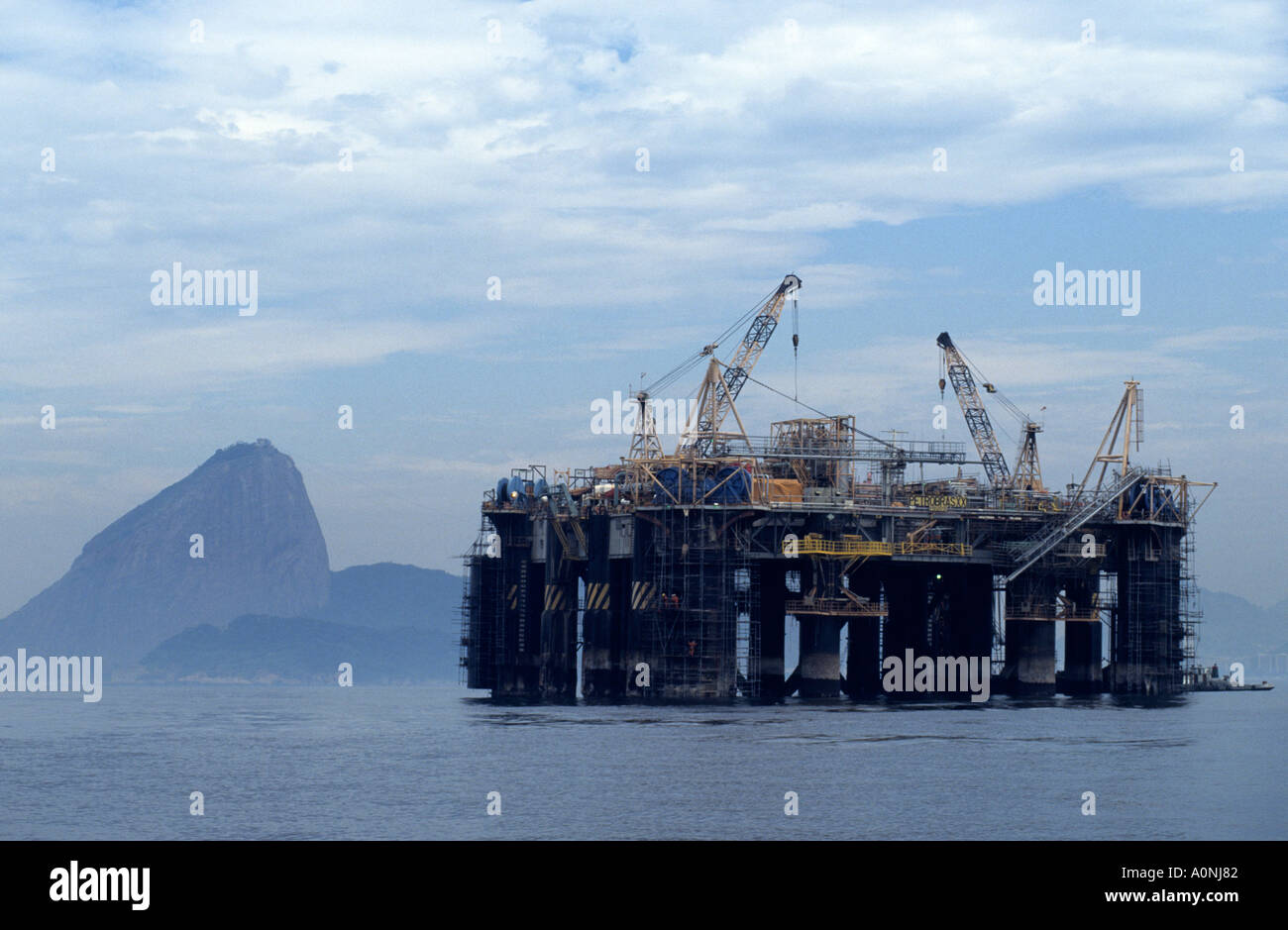 Rio de Janeiro, Brazil. Petrobras oil rig being refurbished in ...