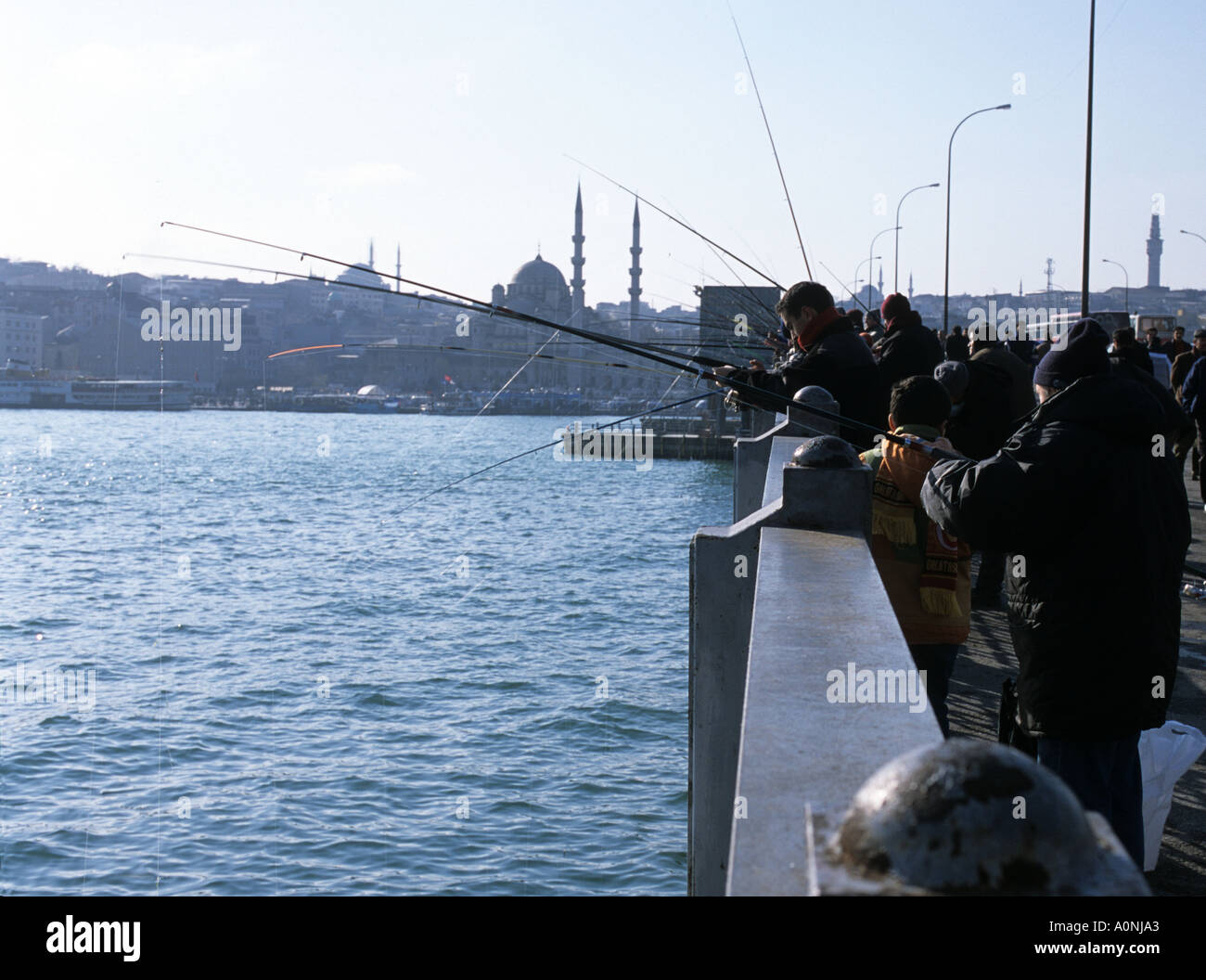 Fishing Bosphorus Turkey Stock Photo - Alamy