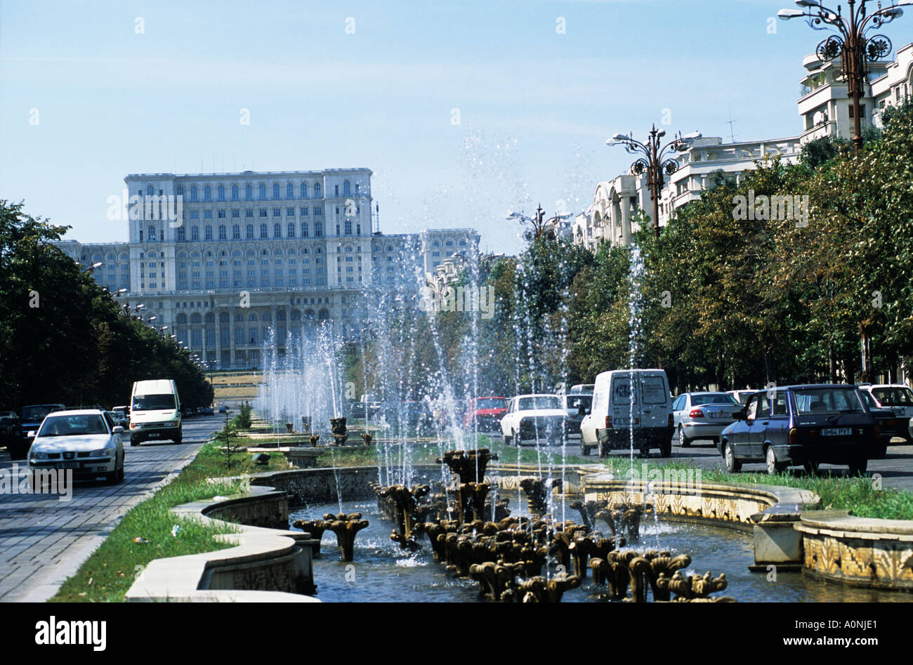 Bucharest, Romania. The People's Palace (Parliament Palace) with ...