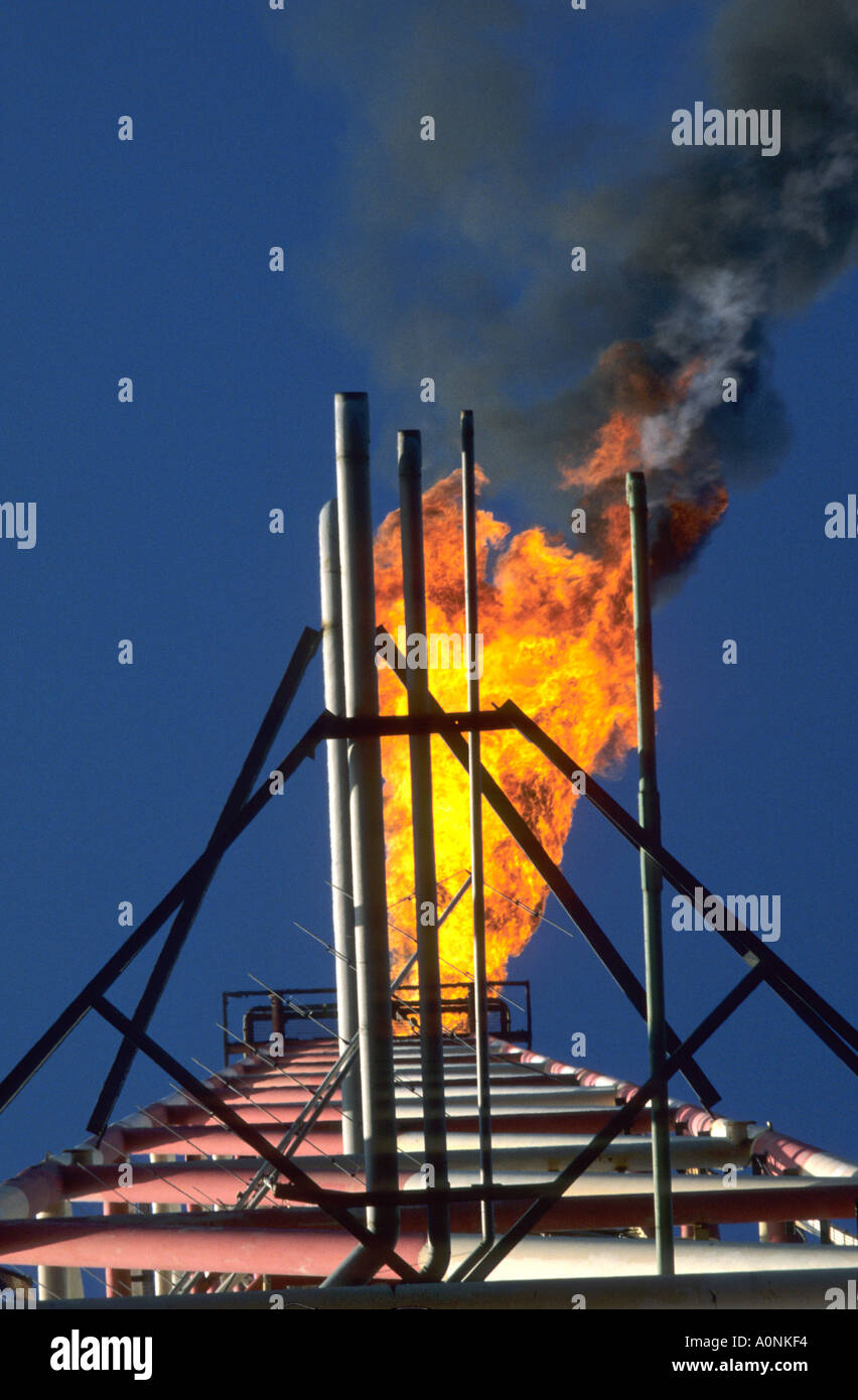Rio de Janeiro, Brazil. Oil rig flare tower seen from below Stock Photo ...