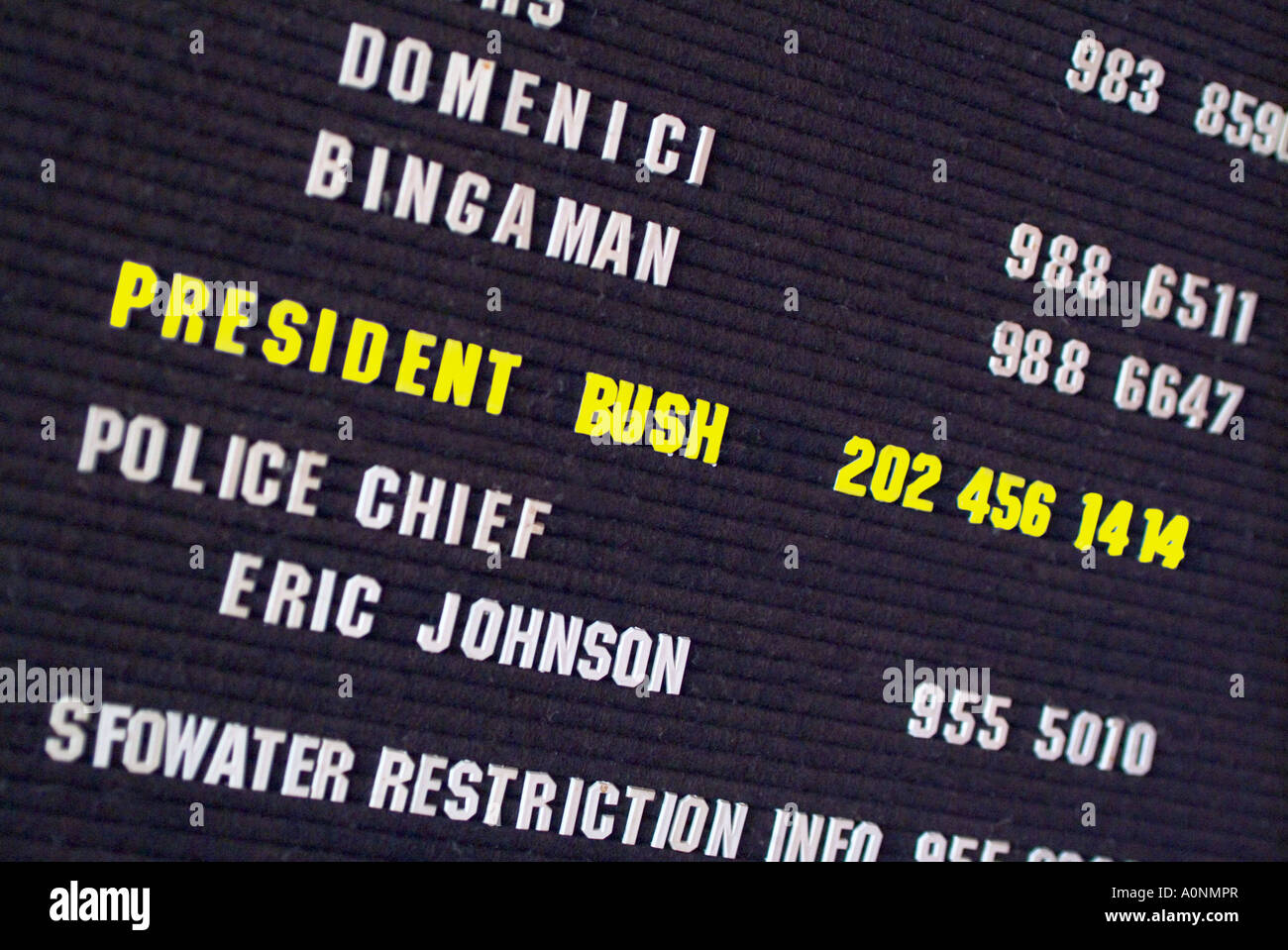 Board with names of politicians hi-res stock photography and images - Alamy