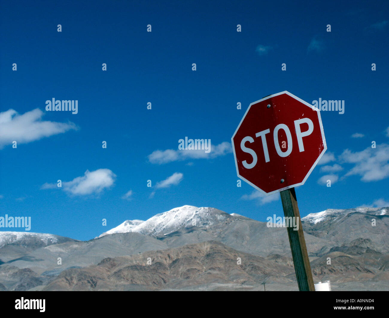Highway stop sign Owens Valley California USA Stock Photo - Alamy