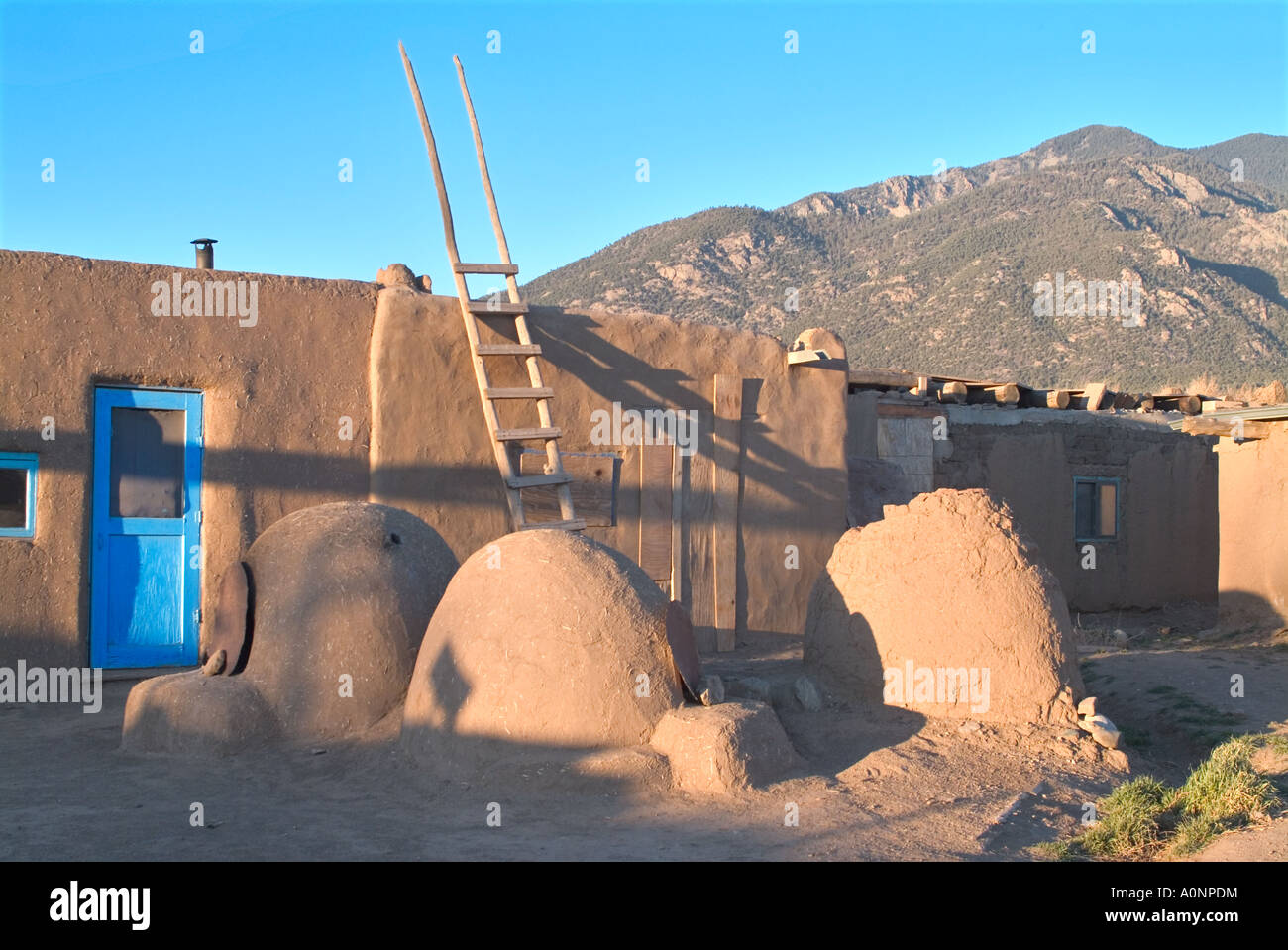 Native American Indian homes and residences in Taos pueblo New Mexico ...
