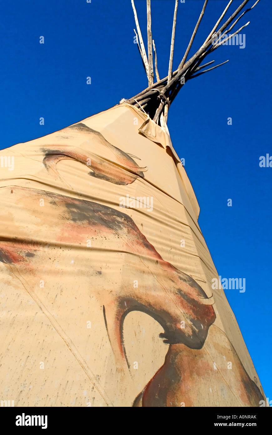 Single teepee standing in an open field near Taos New Mexico Stock Photo - Alamy