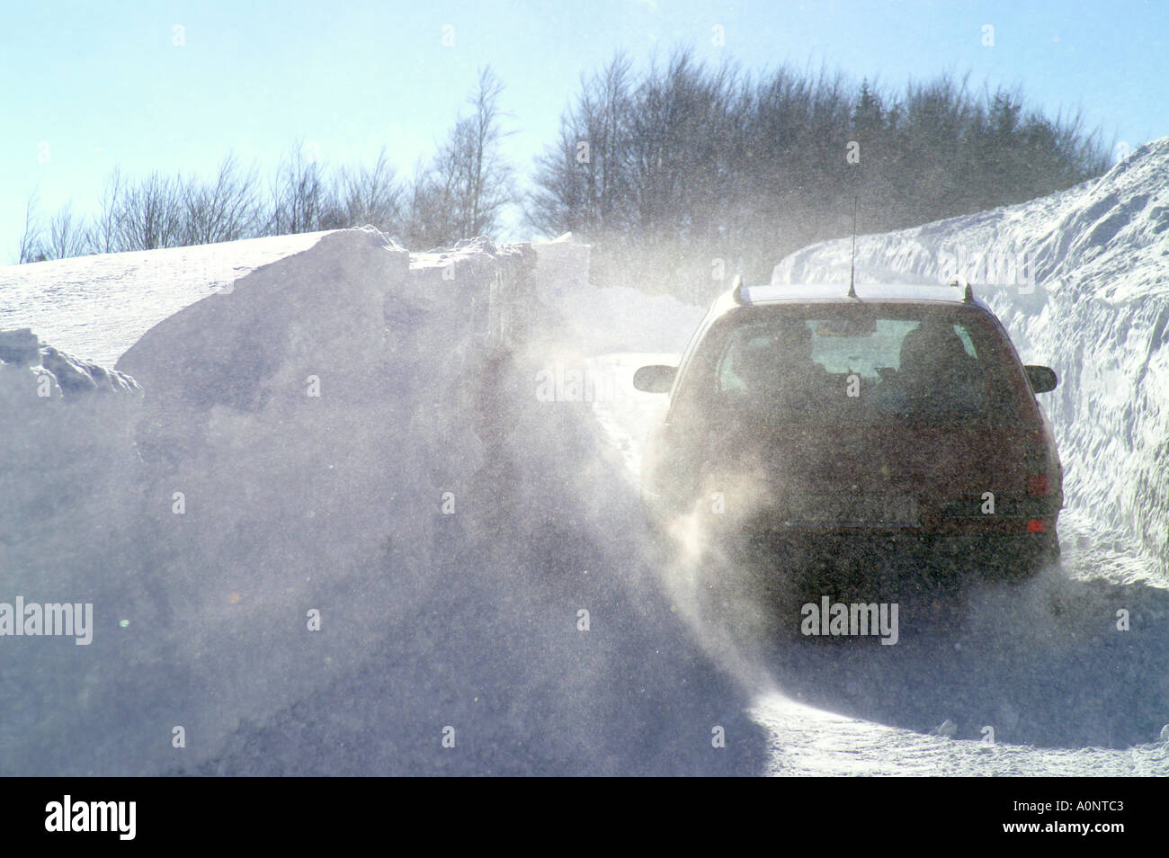 A Car in Snow Blizzard Stock Photo - Alamy