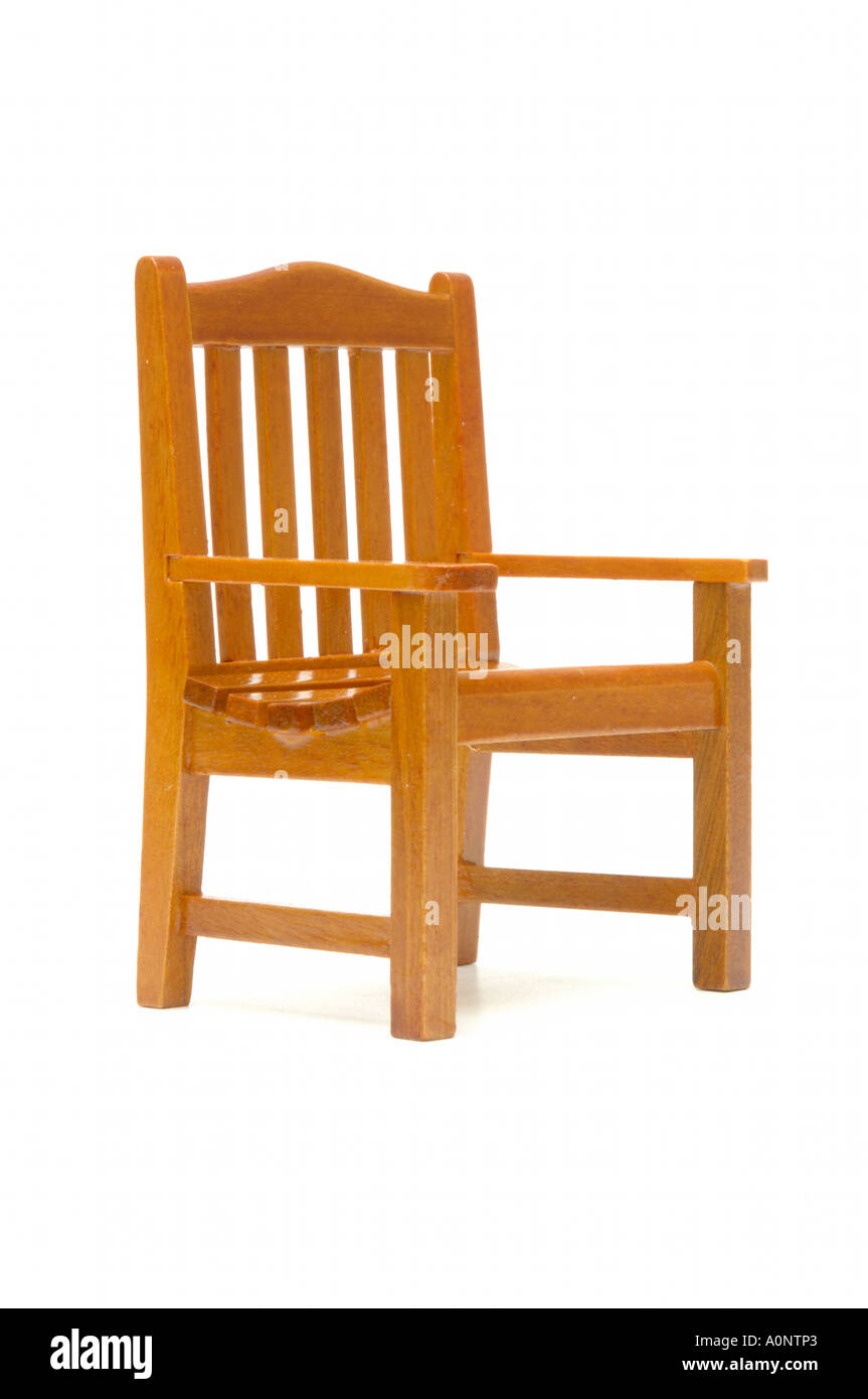Wooden garden chair on white background Stock Photo - Alamy