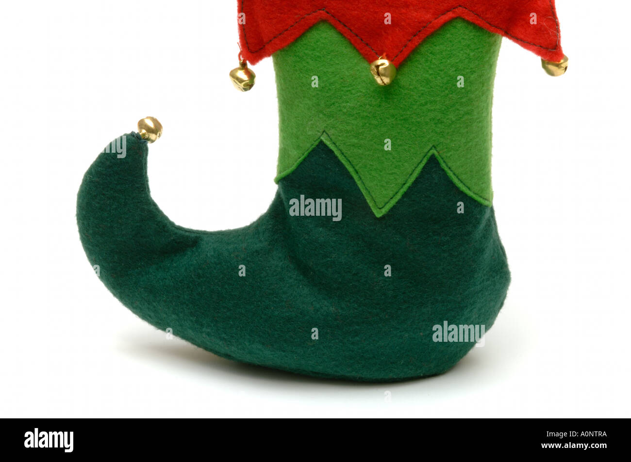 Elf boot on white background Stock Photo - Alamy