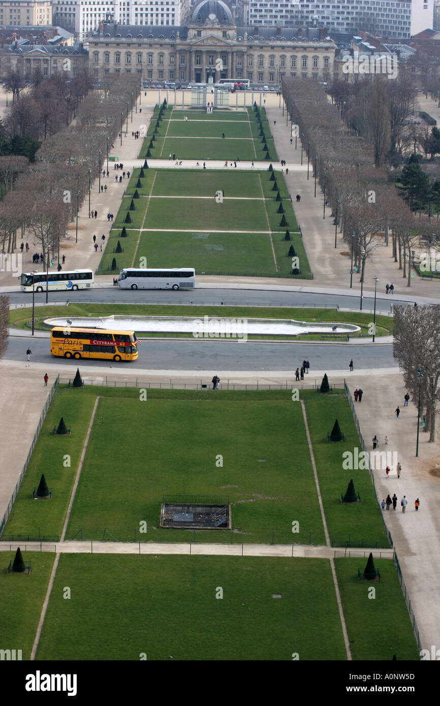 Parc du Champ de Mars leading to Ecole Militaire Paris France Stock ...