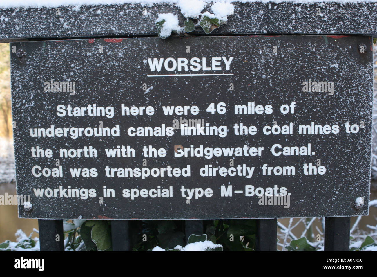 Information sign Worsley Salford UK Stock Photo - Alamy