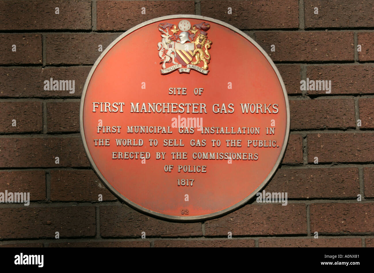 Plaque marking site of first Manchester gas works St Mary s Parsonage ...