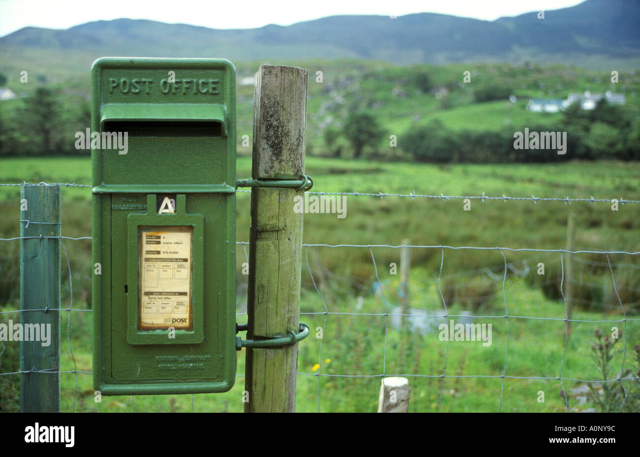 Green Post Box Ireland Stock Photo - Alamy