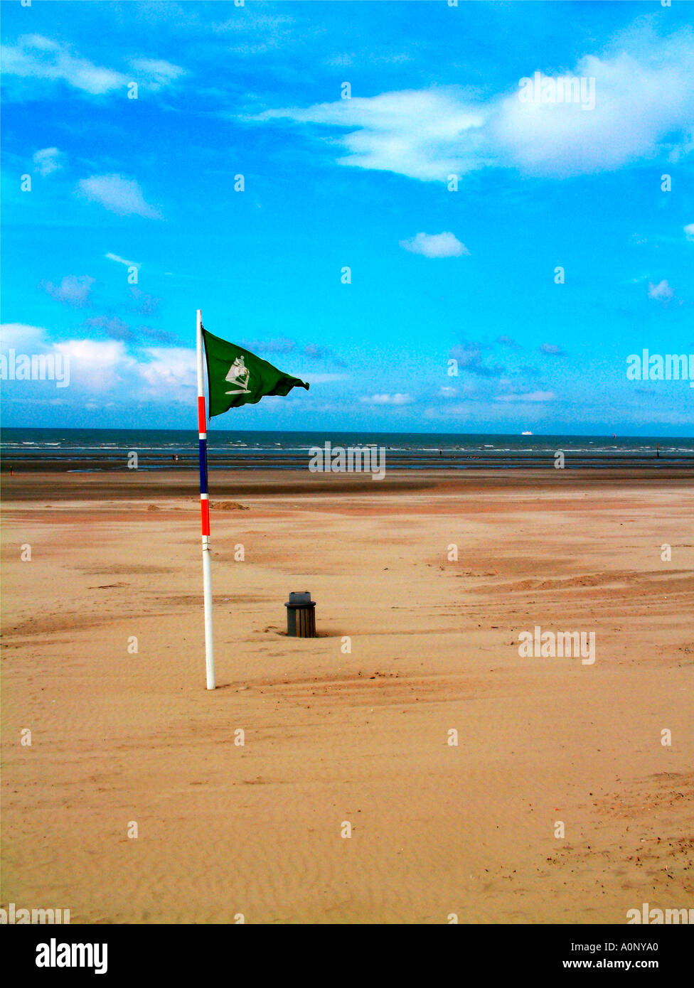 Warning Flag On Beach Stock Photo - Alamy