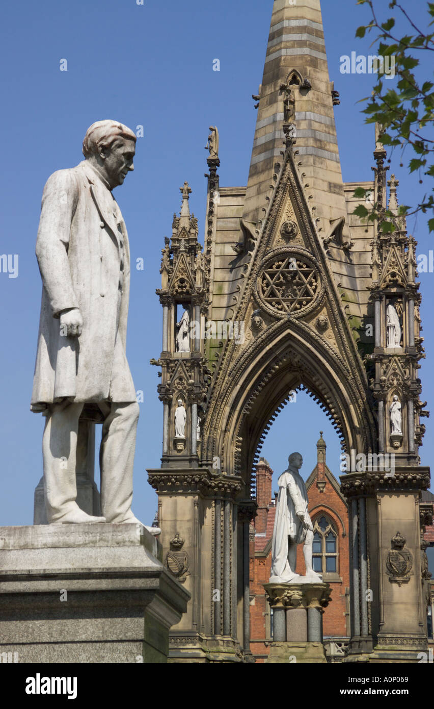 Statue of Oliver Heywood "Albert Square" Manchester Lancashire England ...