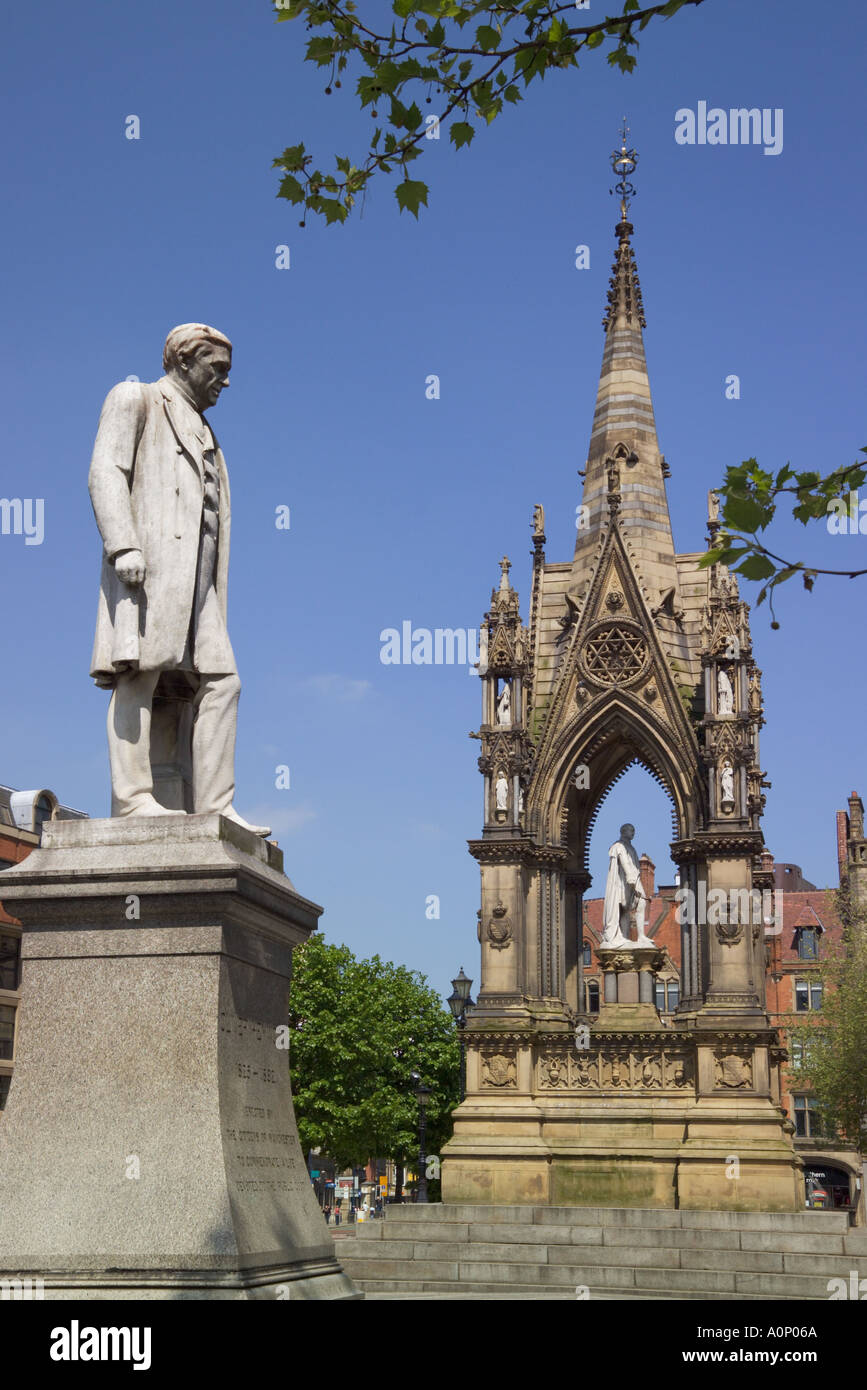 Statue of Oliver Heywood "Albert Square" Manchester Lancashire England ...