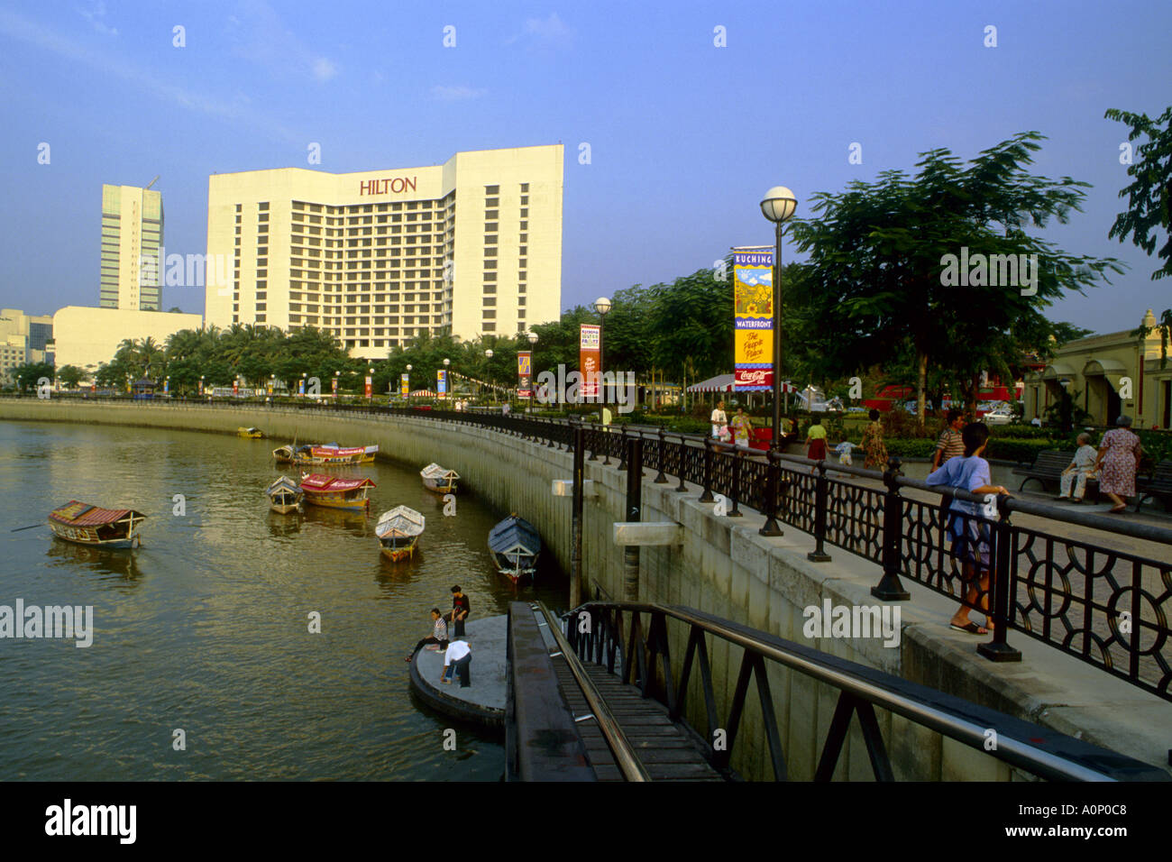 Malaysia Kuching riverfront Stock Photo - Alamy