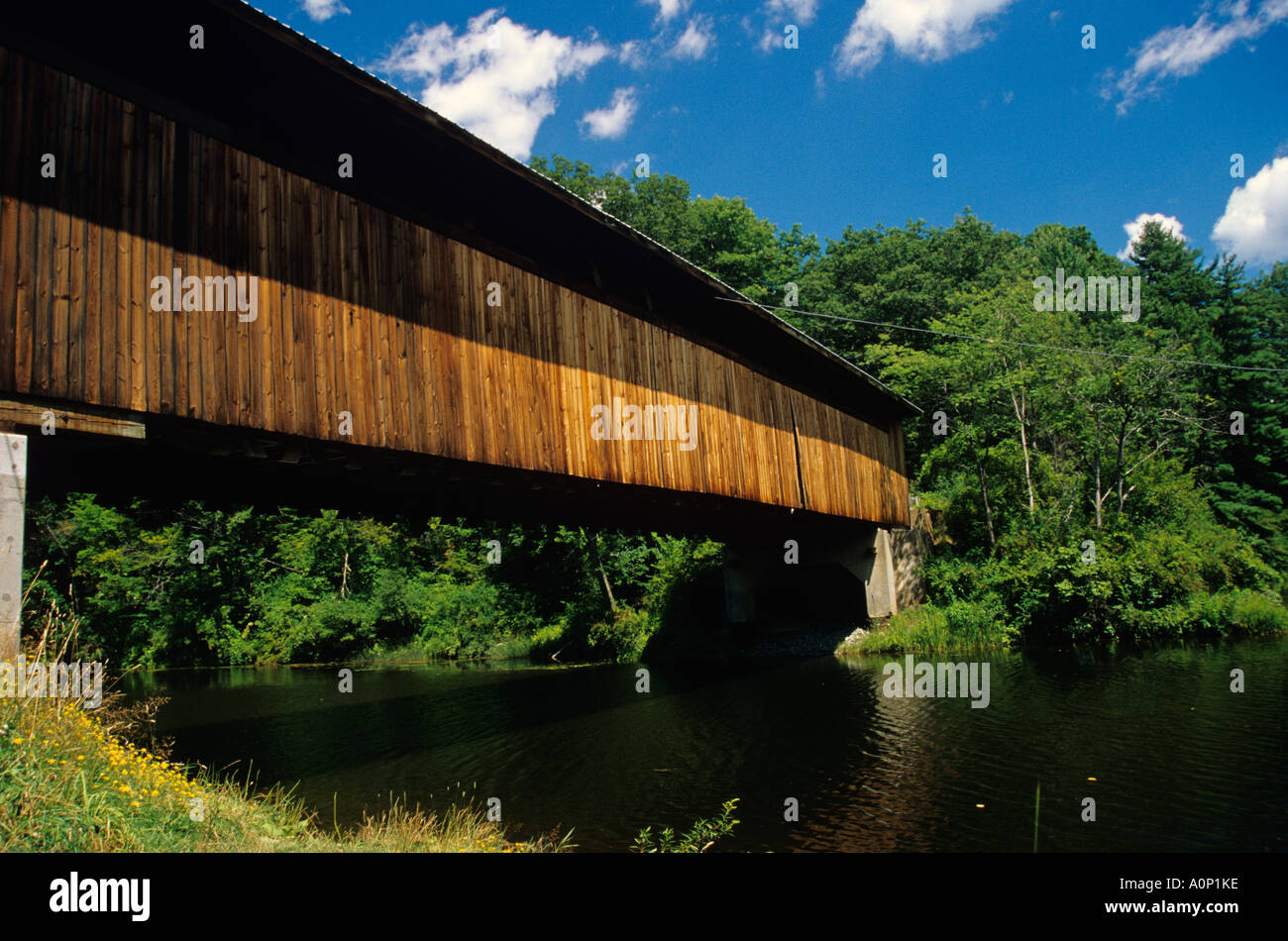 Edgell Covered Bridge Crosses Clay Brook in Lyme New Hampshire USA New ...