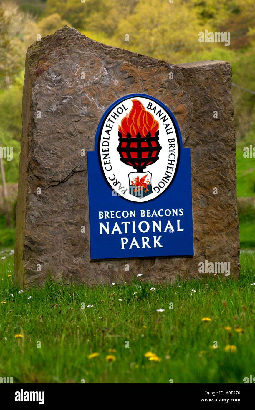 Sign in Brecon Beacons National Park South Wales UK Stock Photo - Alamy