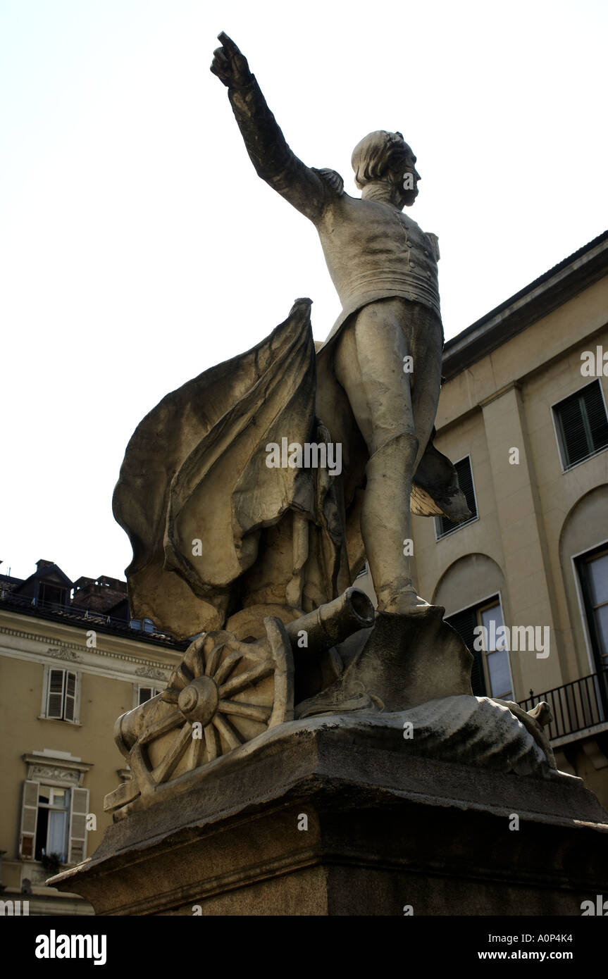 Turin statue of guglielmo pepe at piazza maria teresa Stock Photo - Alamy