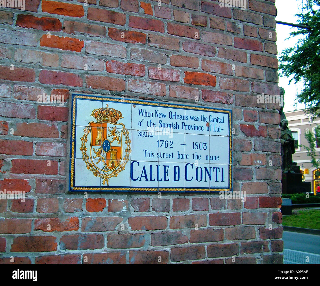 Old street name sign Calle D Conti French Quarter New Orleans Louisiana ...