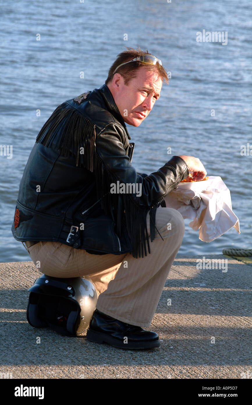 Sit on motorbike portrait hi-res stock photography and images - Alamy