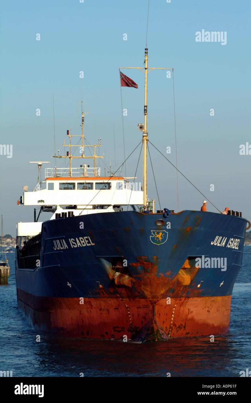 The Julia Isabel coaster berthing in Poole Dorset Southern England UK ...