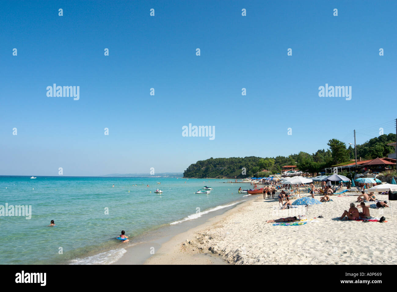 Beach, Kalithea, Kassandra Peninsula, Halkidiki, Greece Stock Photo ...