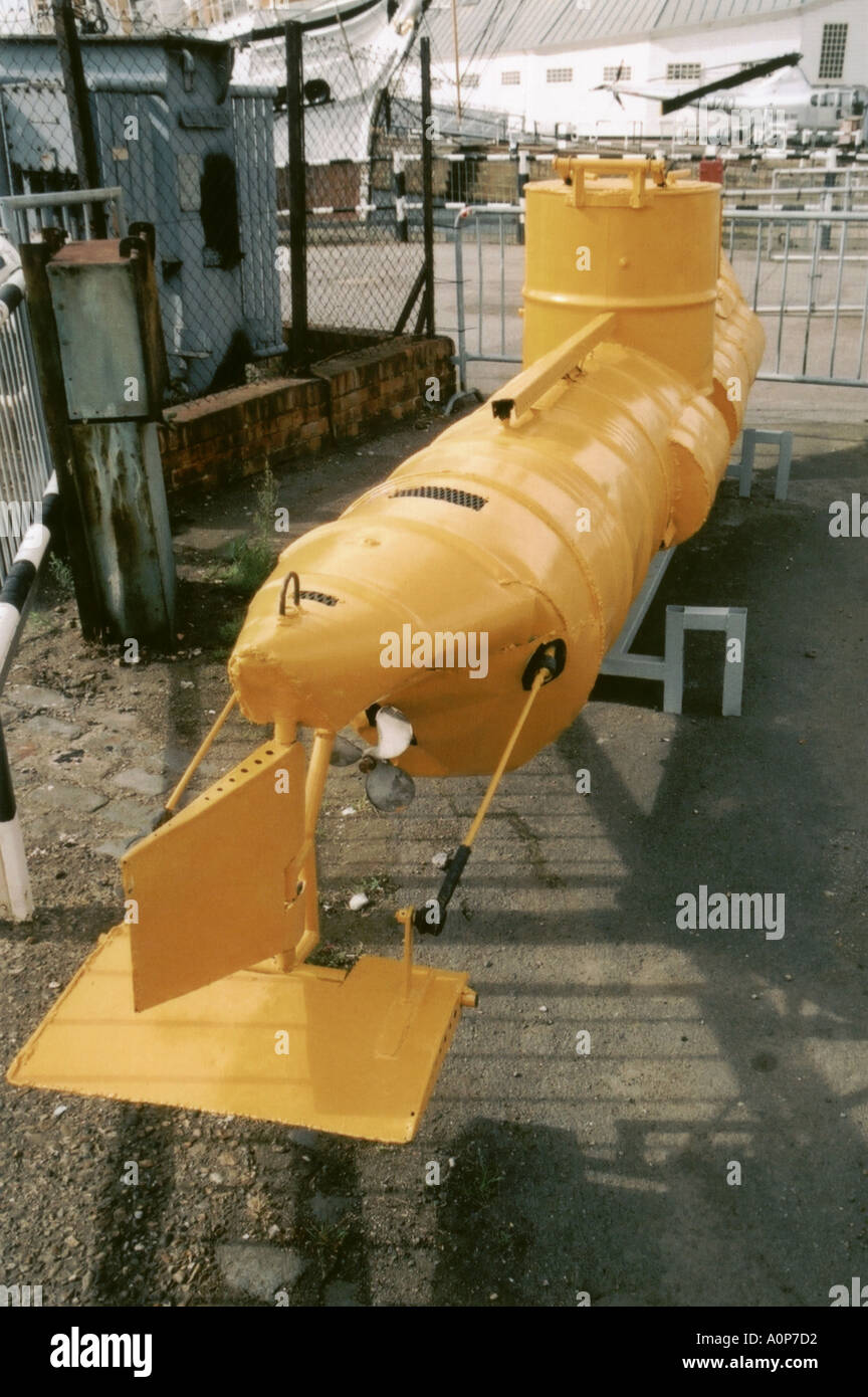 small submarine yellow single seater portrait Stock Photo - Alamy