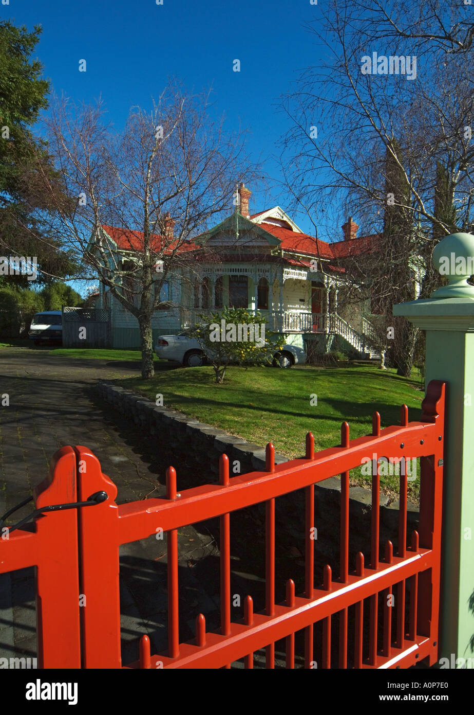 Gates and driveway Auckland residence New Zealand Stock Photo - Alamy