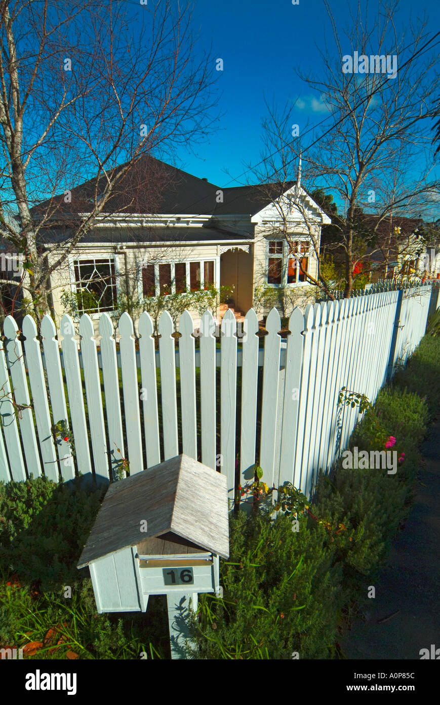 Gates and driveway Auckland residence New Zealand Stock Photo - Alamy