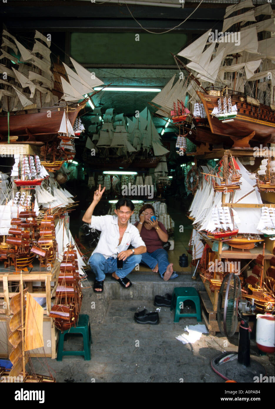 Shop selling model ships in Saigon Ho Chi Minh City Vietnam Stock Photo ...
