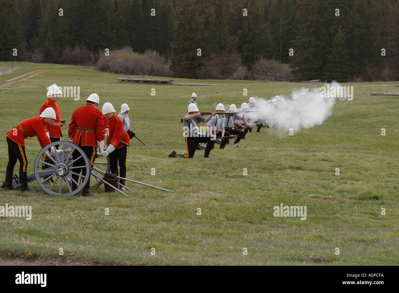 Historic weapons demonstration Stock Photo - Alamy