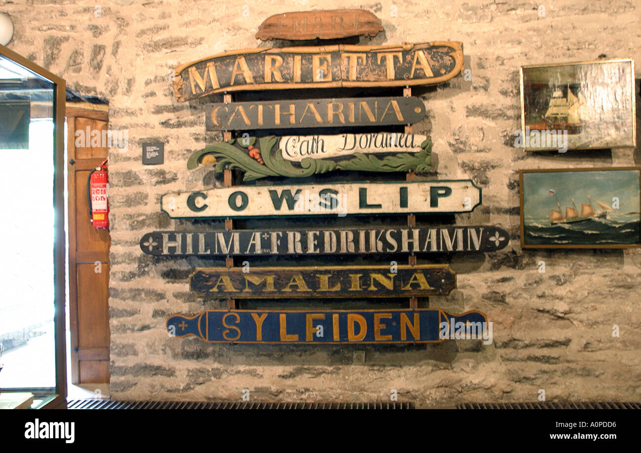 Old ship signs in the Estonian Maritme Museum in the old town in ...
