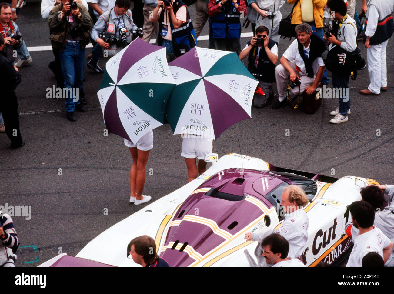Silk Cut cigarette sponsorship activity around the Jaguar team at the ...