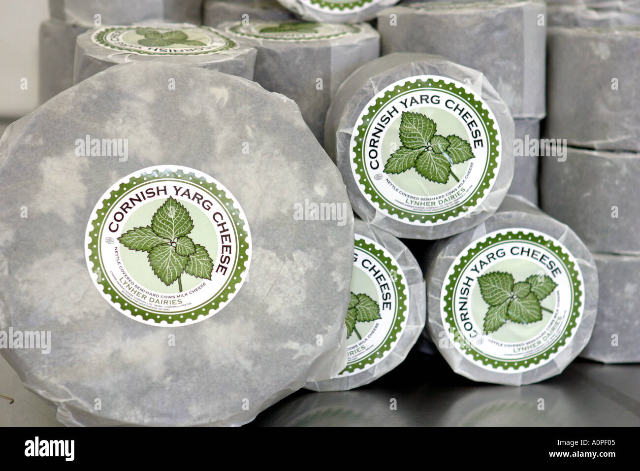 Cornish Yarg made by Lynher Dairies Cornwall UK Stock Photo - Alamy