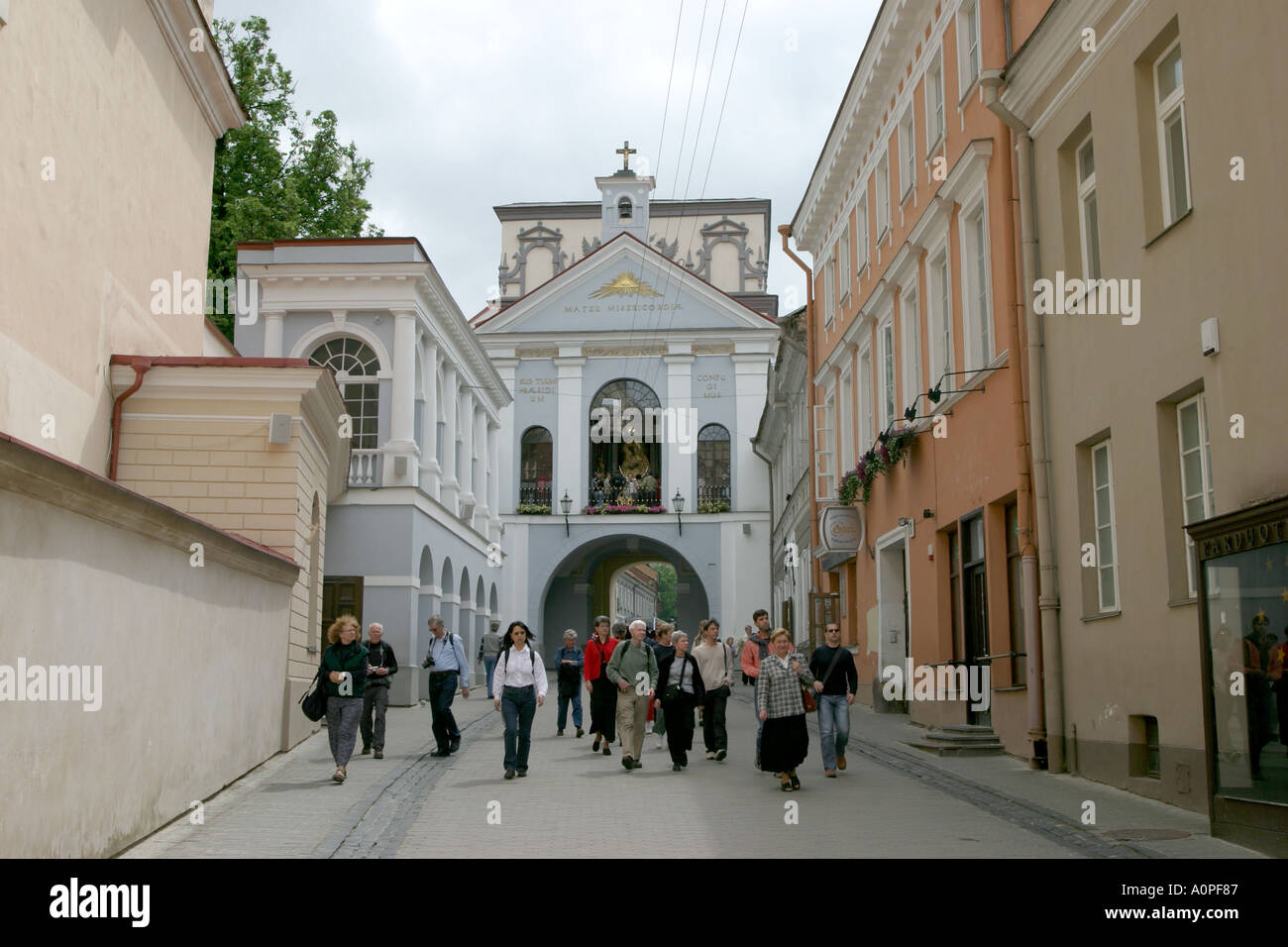 The 16th century Gates of Dawn containing the icon of the virgin in ...