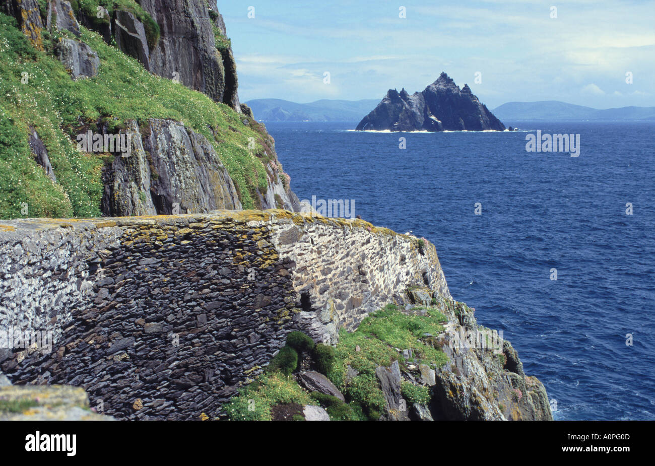 View from Skellig Michael to the Island of Little Skellig in Background ...