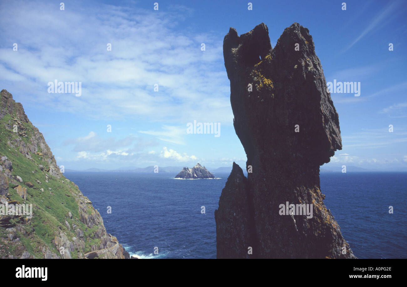 View from Skellig Michael to Little Skellig Ireland Stock Photo - Alamy