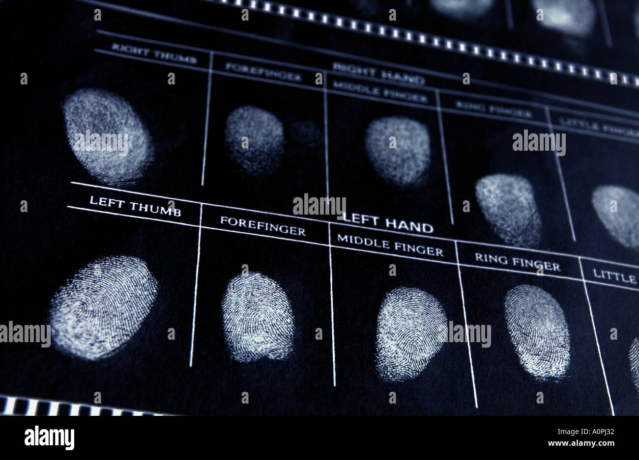 a negative of a police file with fingerprints Stock Photo - Alamy