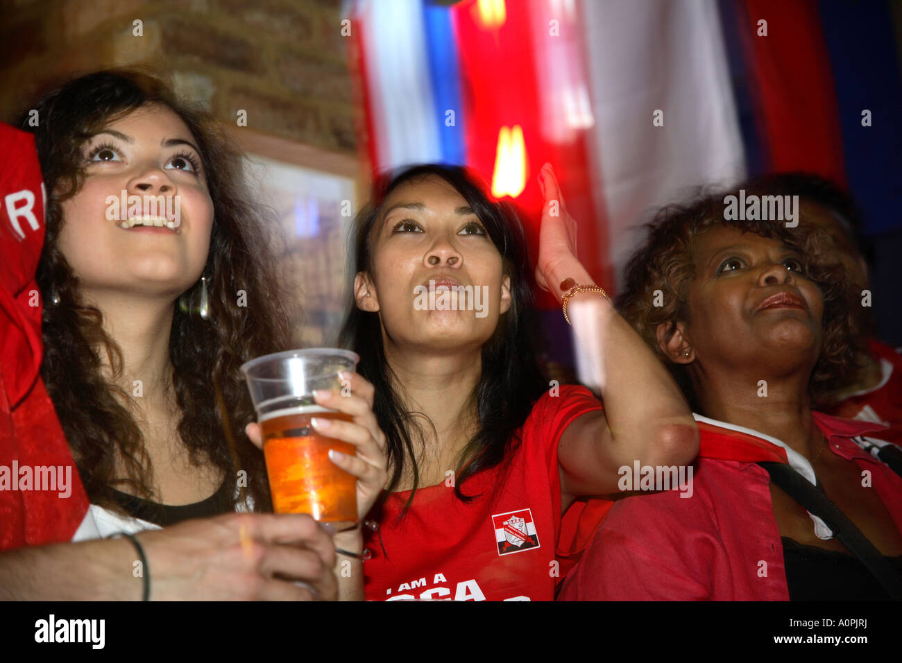 Trinidad & Tobago fans cheering team during 2-0 defeat vs England, 2006 ...