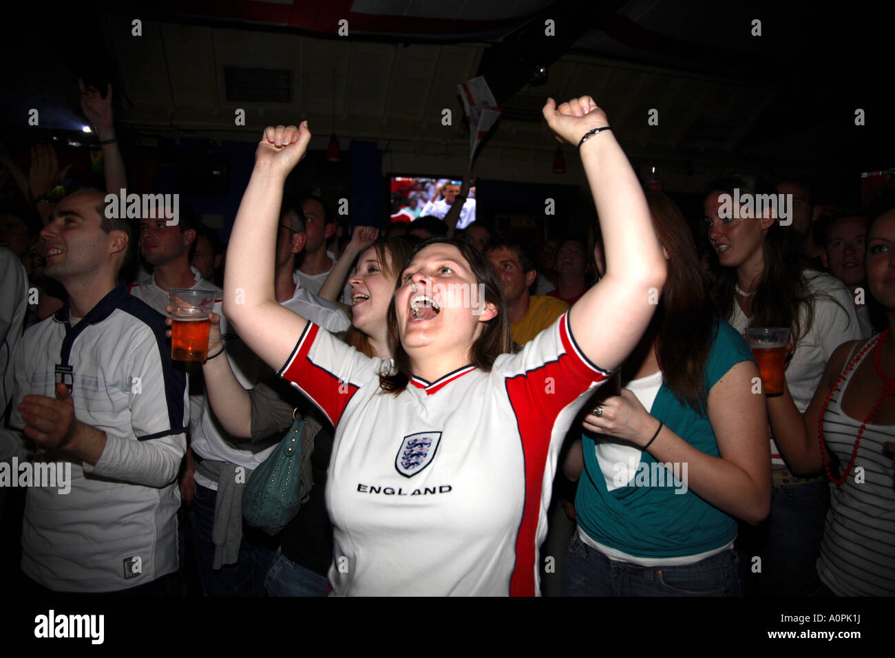 Female football fans drinking england hi-res stock photography and ...