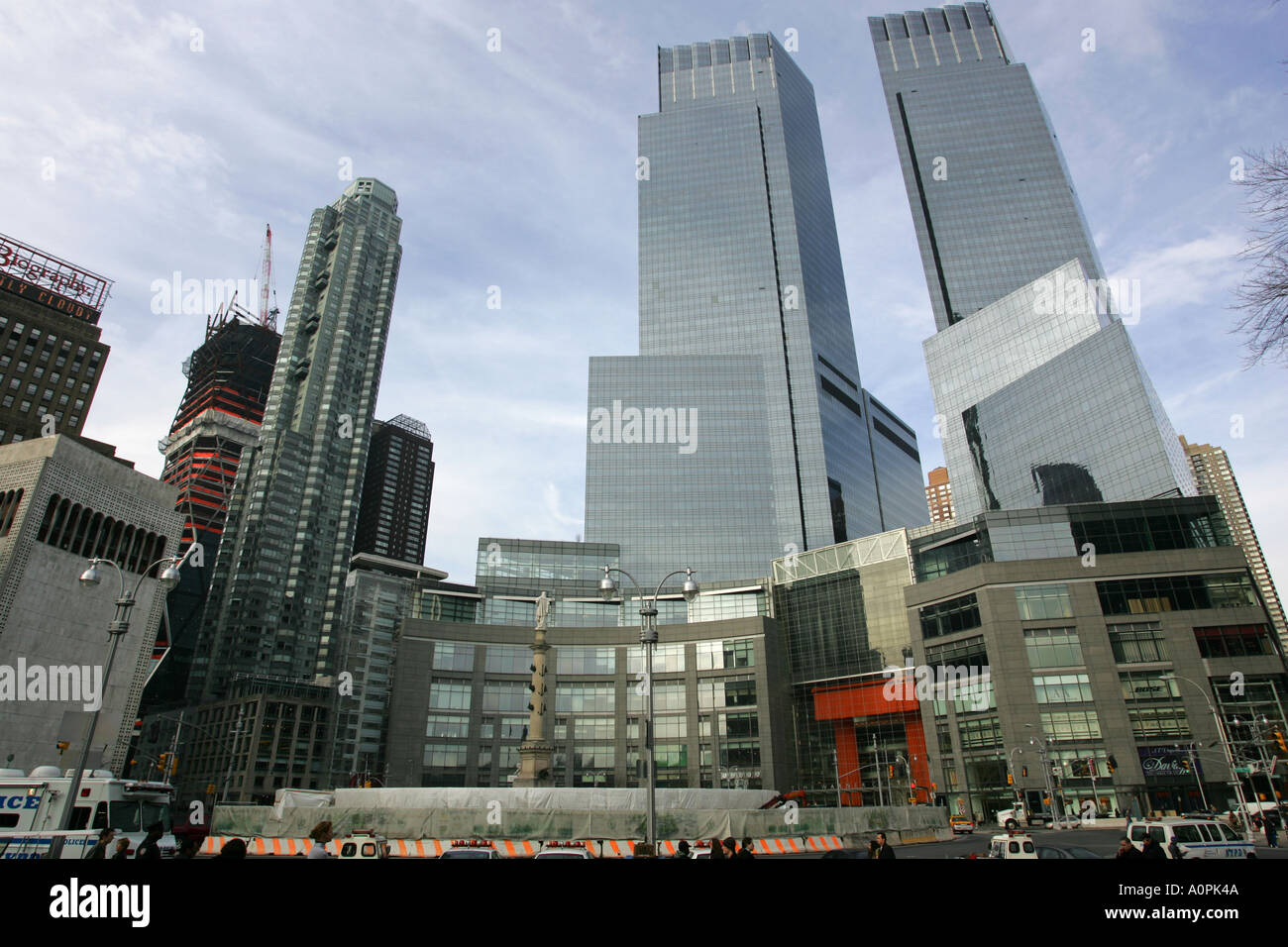 High rise office block towers of the Time Warner Building central New ...