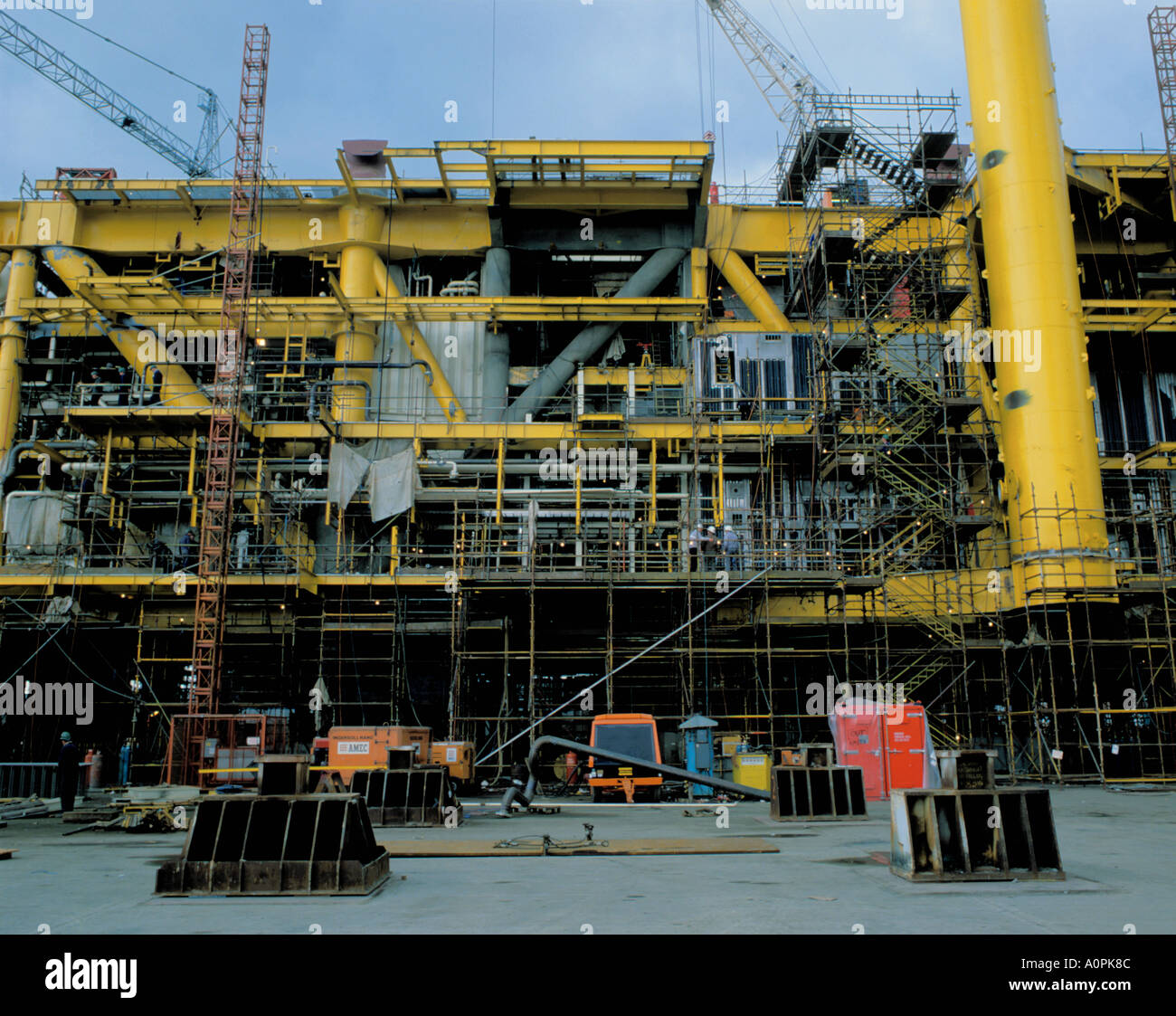North Sea oil rig construction, Wallsend, Tyneside, Tyne and Wear ...